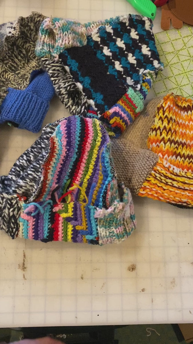 patchwork knit beanie – kokiko